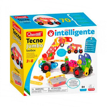 Quercetti Tecno Jumbo with Storage Box, 84pcs. | Thimble Toys
