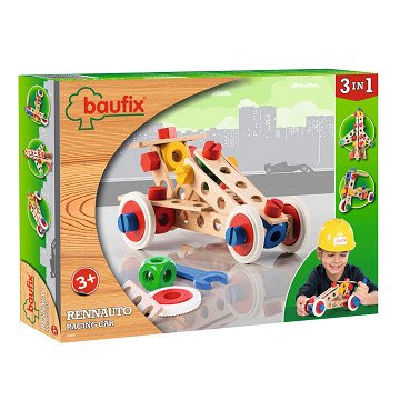 Baufix Raceauto Houten Constructieset, 60 dlg. | Thimble Toys