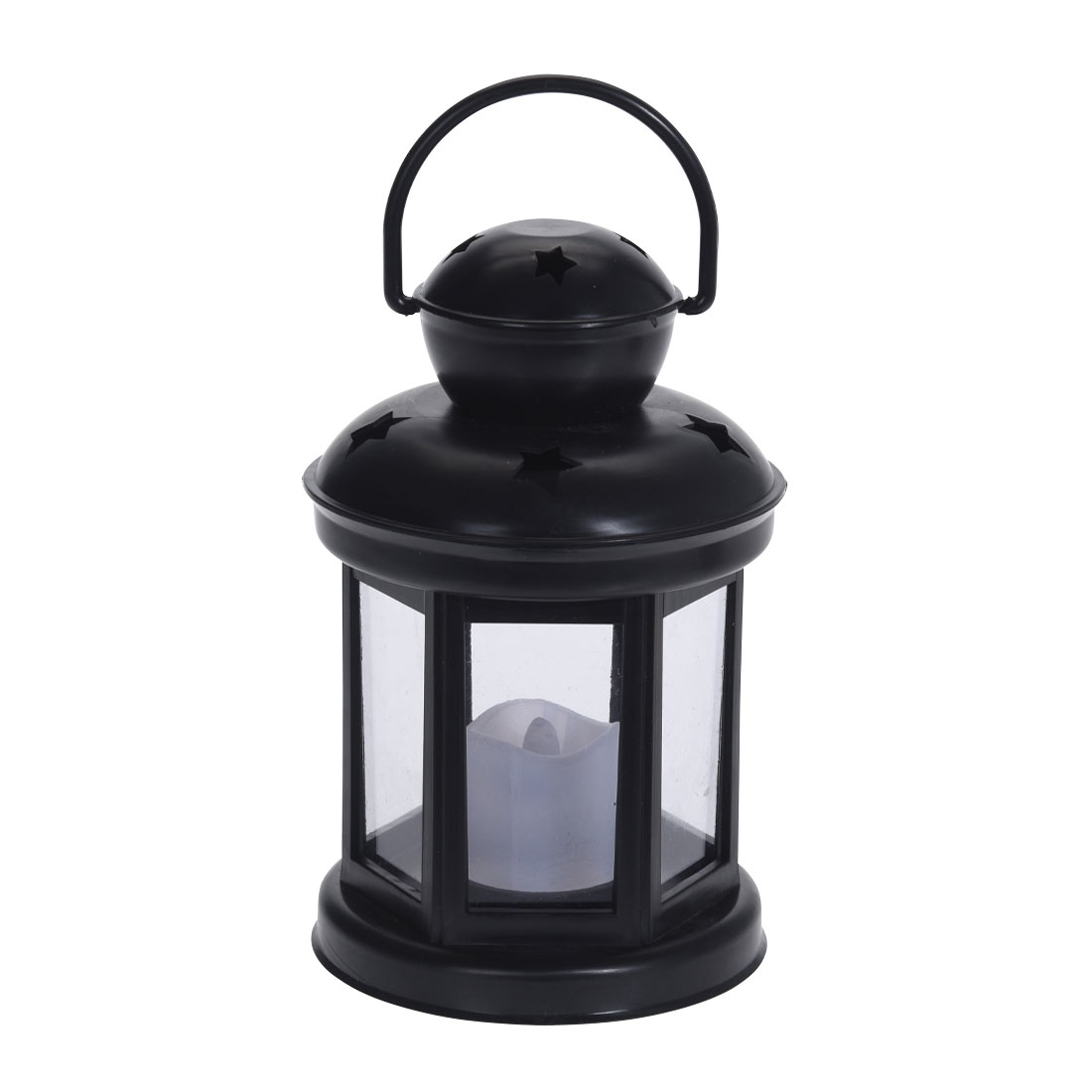 Lantaarn met LED Kaars - Zwart | Thimble Toys