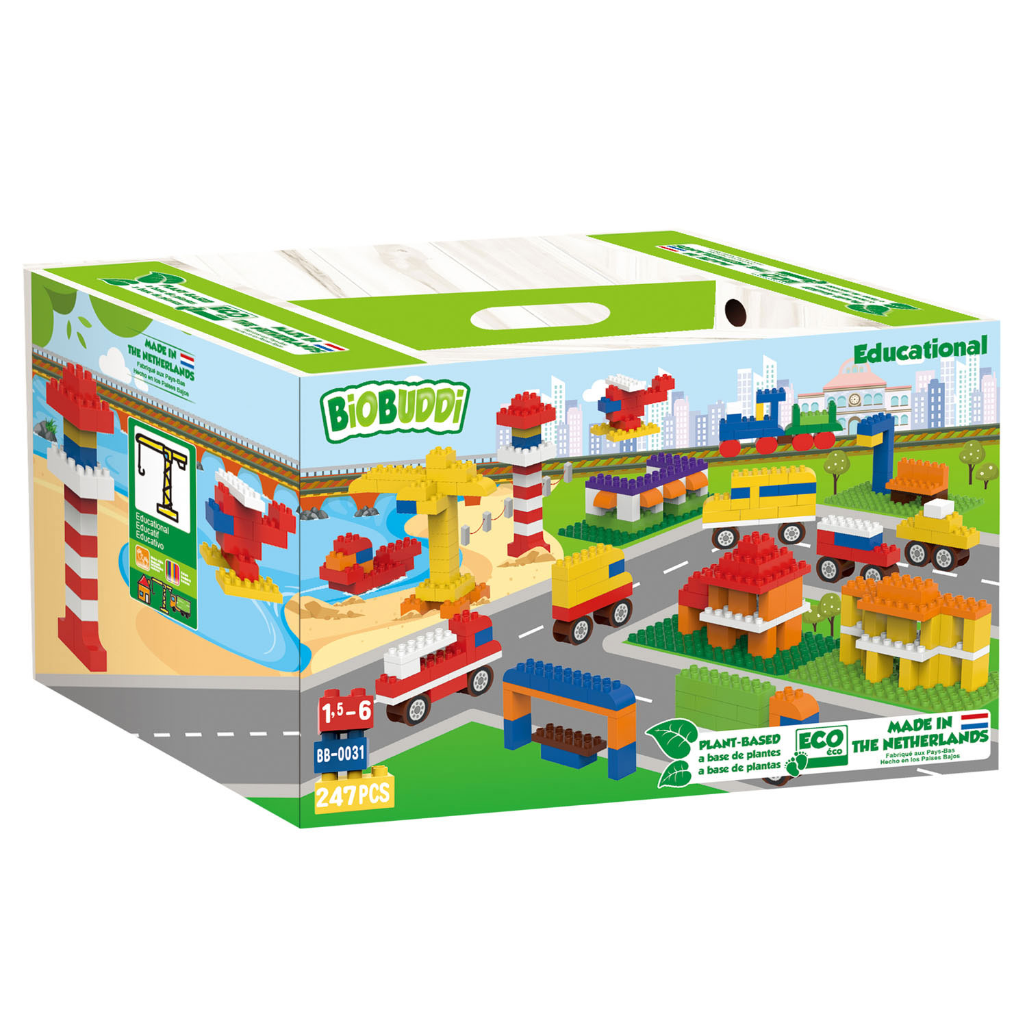 BiOBUDDi Education Large Set City, 247 pcs. | Thimble Toys