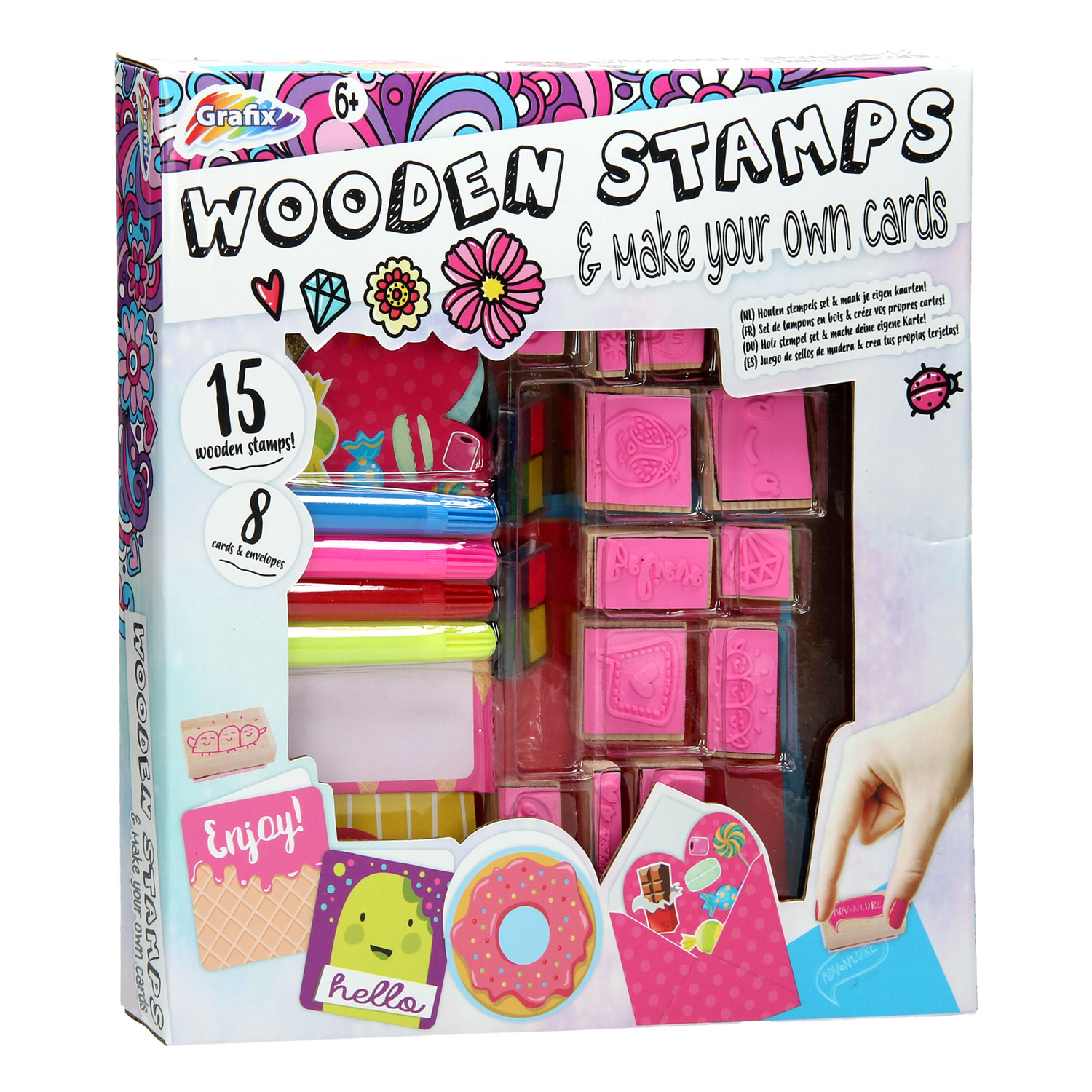 Wooden Stamp Set with Cards | Thimble Toys