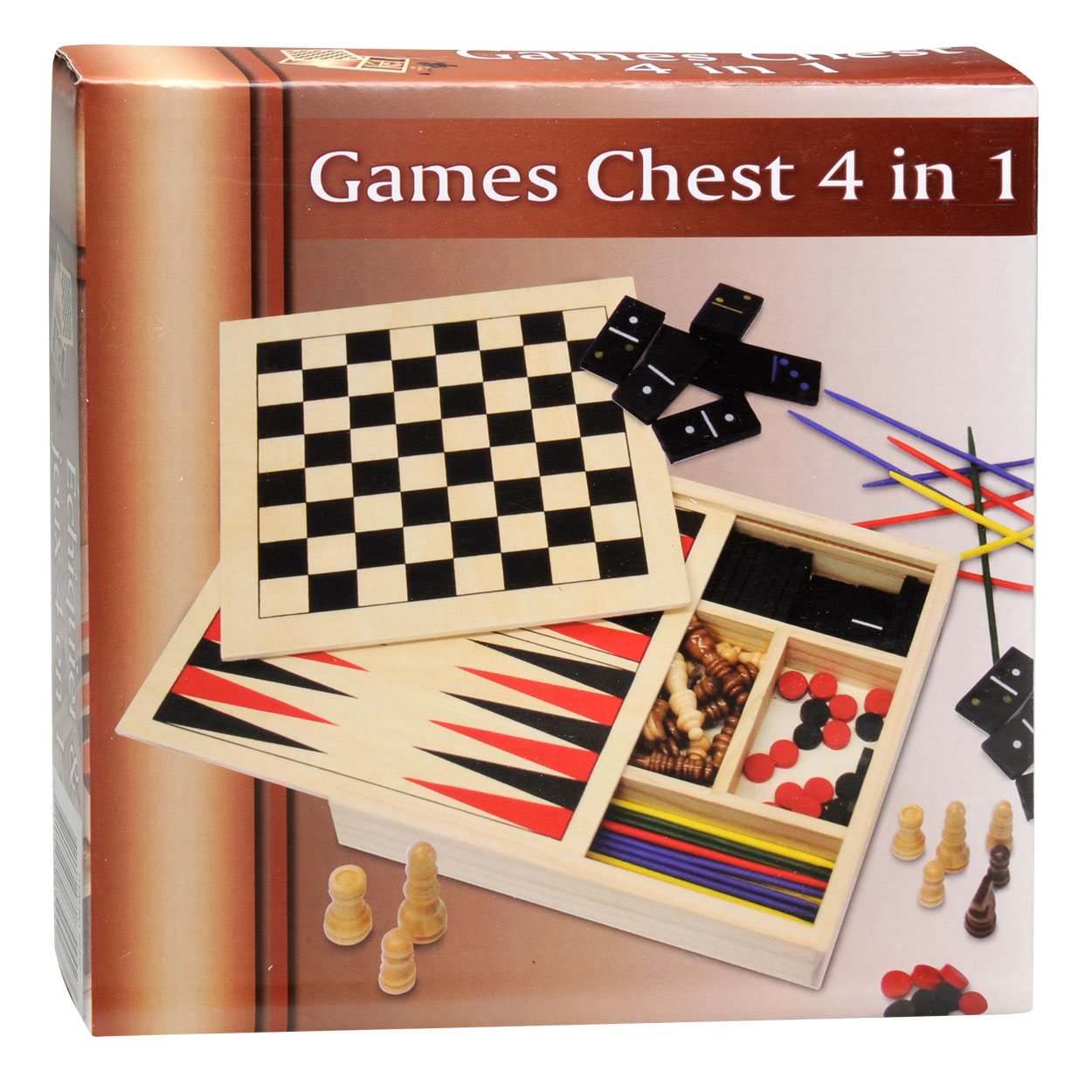 Houten Spellen Doos 4 in 1 | Thimble Toys