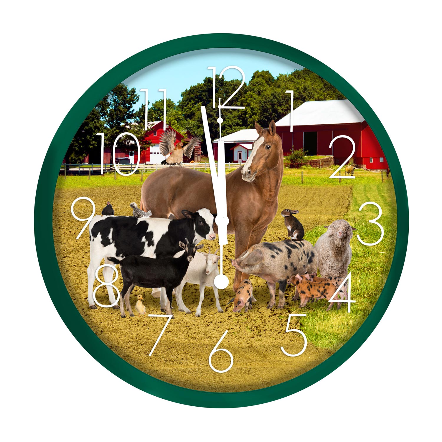 Clock Farm Animals, 25cm | Thimble Toys
