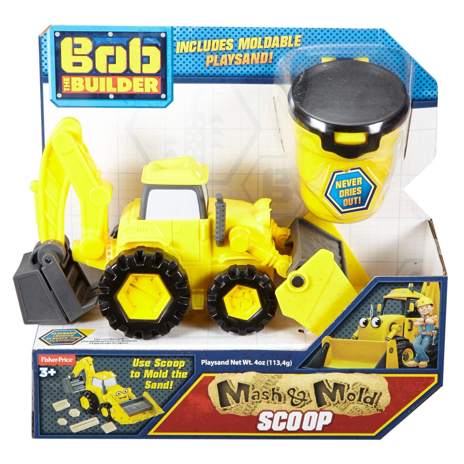 Bob de Bouwer Mash & Mold Zand Voertuig - Scoop | Thimble Toys