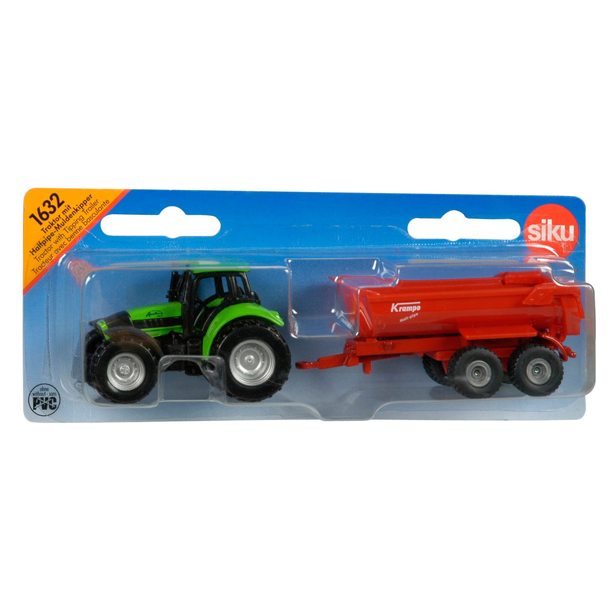 Siku 1632 Tractor met Kiepaanhanger 1:87 | Thimble Toys